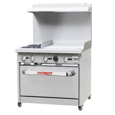 2-Burner Natural Gas Range with 24" Griddle 36"W - PATRIOT